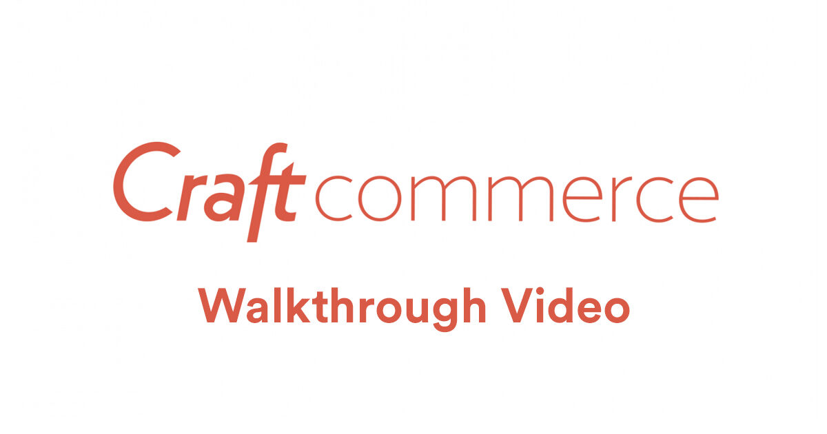 Craft Commerce Tutorial Video | MadeByShape