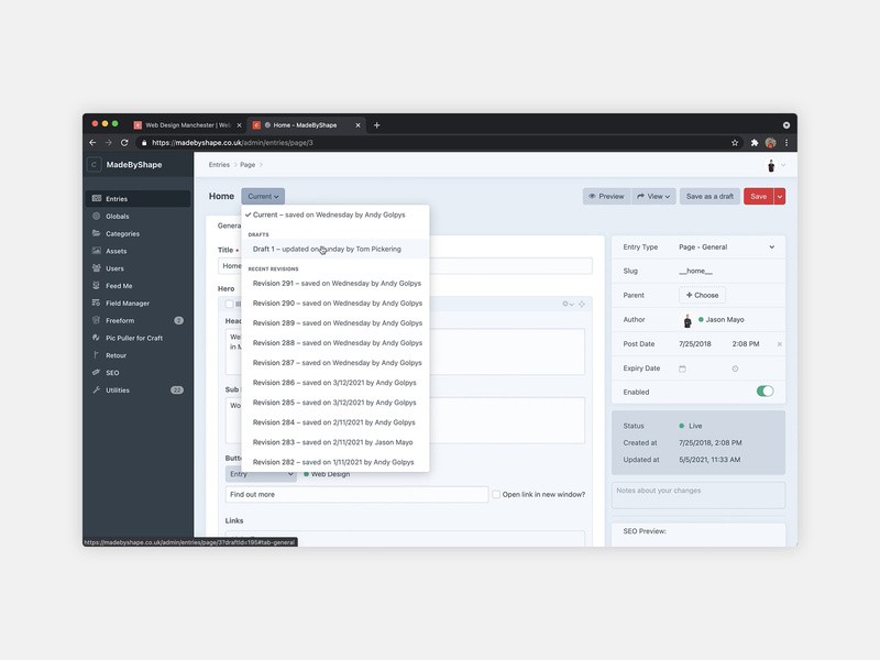 Craft CMS Tutorial Video | MadeByShape